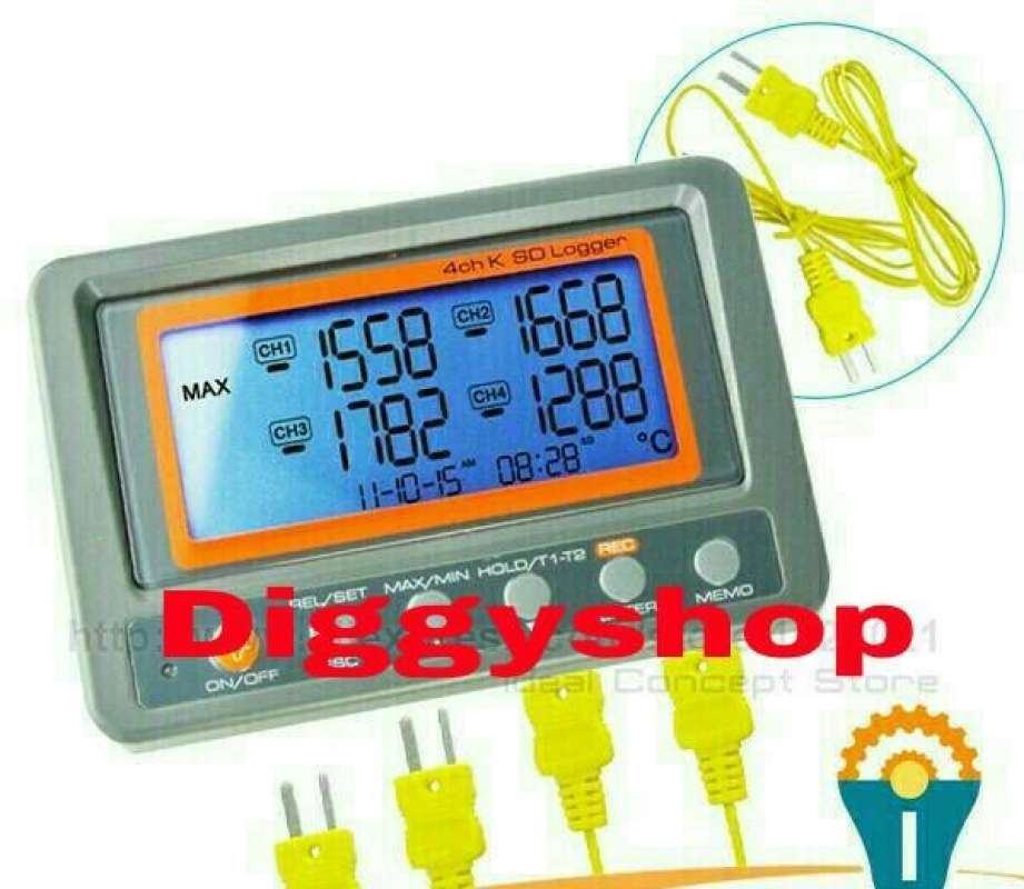 Jual 4 Channel Temperature Logger K Type Thermocouple Logger Via Sd ...