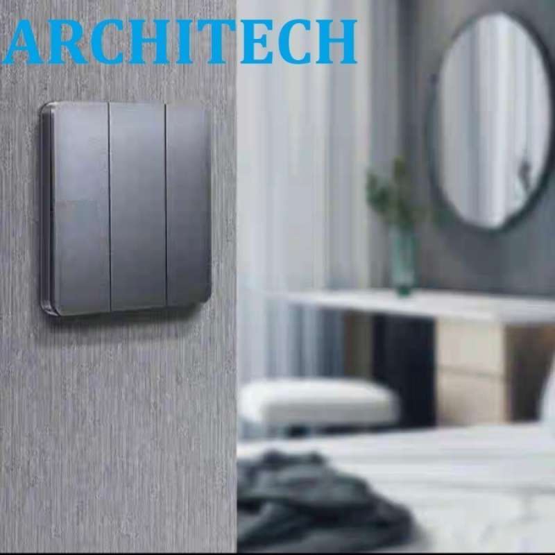 Jual Saklar / Stop Kontak Grey Lampu Architech A63 Infinity Series Modern - 4 Gang 2 Arah Di ...