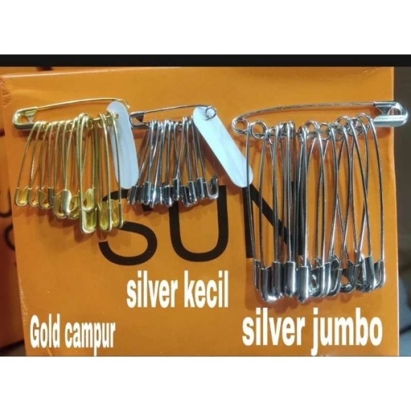 Jual Peniti Sun Jumbo /sun Kecil/campur Gold Stainless Steel 1 Box ...