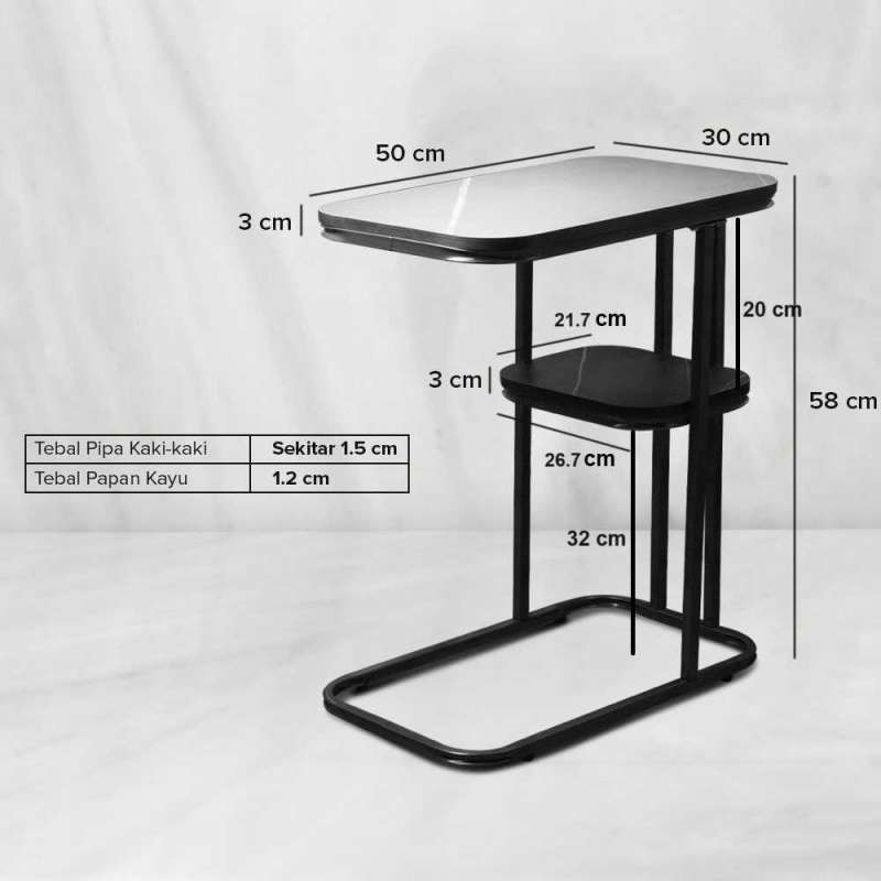 Jual Geja Meja Sofa Side Table Marbel European Style Double Layer H81 ...