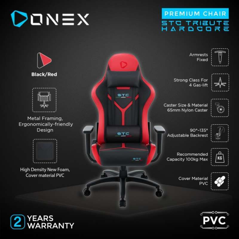 Promo Onex Stc Tribute Hardcore Gaming And Office Chair - Black-red Diskon 10% Di Seller Onex ...