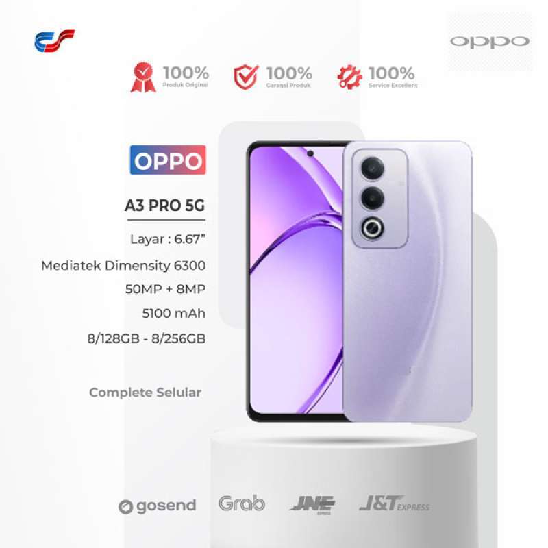 Promo Oppo A3 Pro Nfc 5g 8/256gb | Mediatek Dimensity 6300 Garansi Resmi - 8/256gb Purple Diskon ...