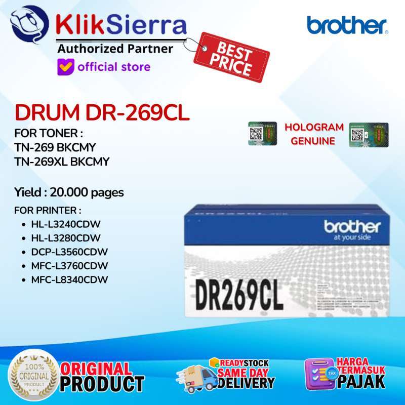 Jual Brother Dr-269cl 4pk Drum Dr269cl Dr269 Original For Printer Hl-l3240cdw / L3280cdw ...