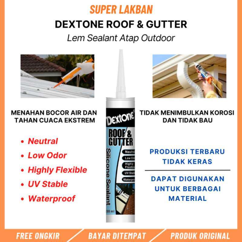 Jual Dextone Silicone Sealant Roof Lem Atap Talang Bocor Tahan Panas ...