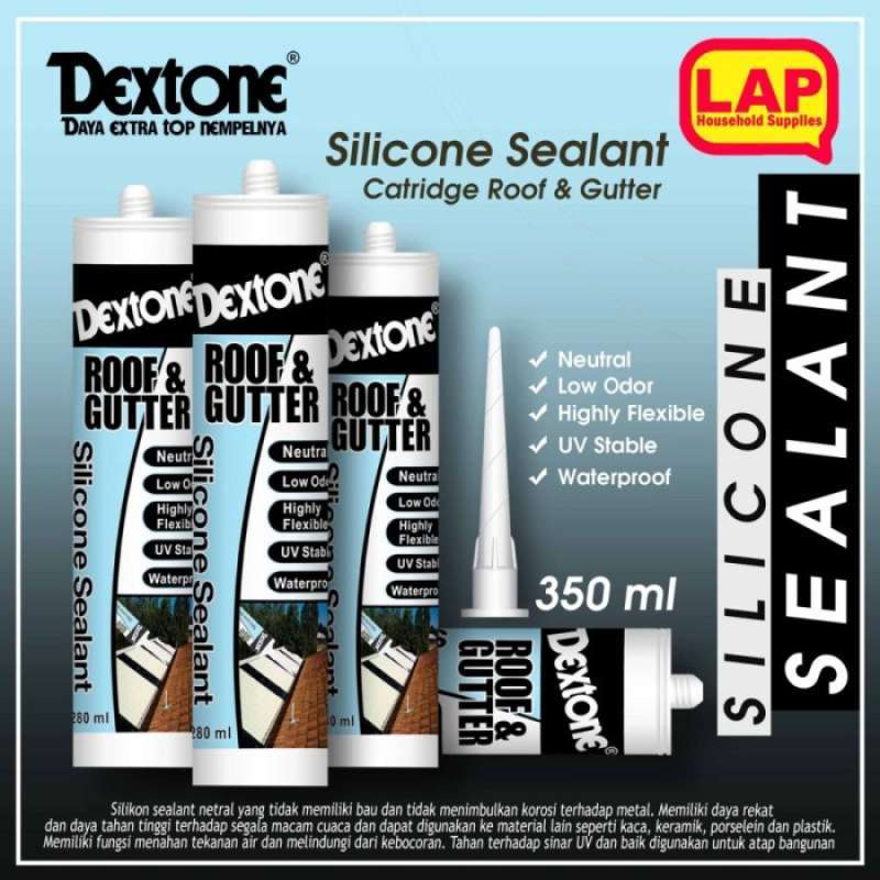 Jual Dextone Silicone Sealant Roof Lem Atap Talang Bocor Tahan Panas ...