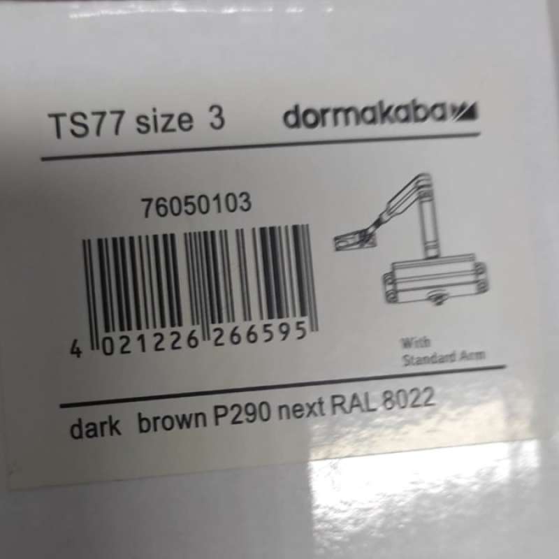 Promo Dorma Ts77 Size 3/4 Nho Dormakaba Door Closer Ts 77 Dark Brown ...