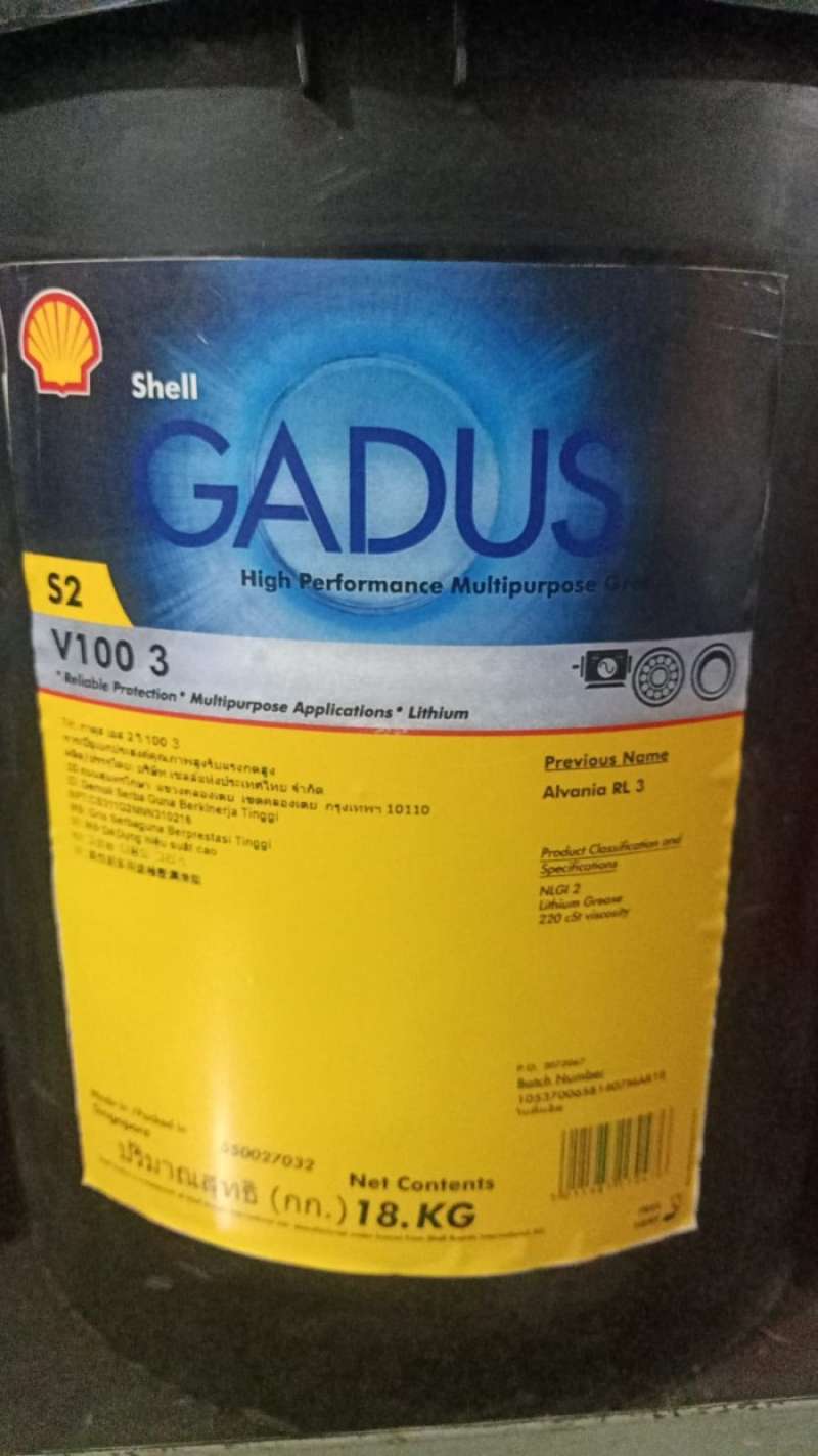 Promo Shell Gadus S2 V100 3 Pail 18 Kg Terbaik Diskon 7% Di Seller ...