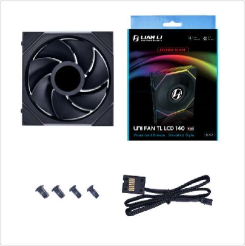 Jual Lian Li Uni Fan Tl Lcd140 Reverse Blade Black Single Pack With 1.6 ...
