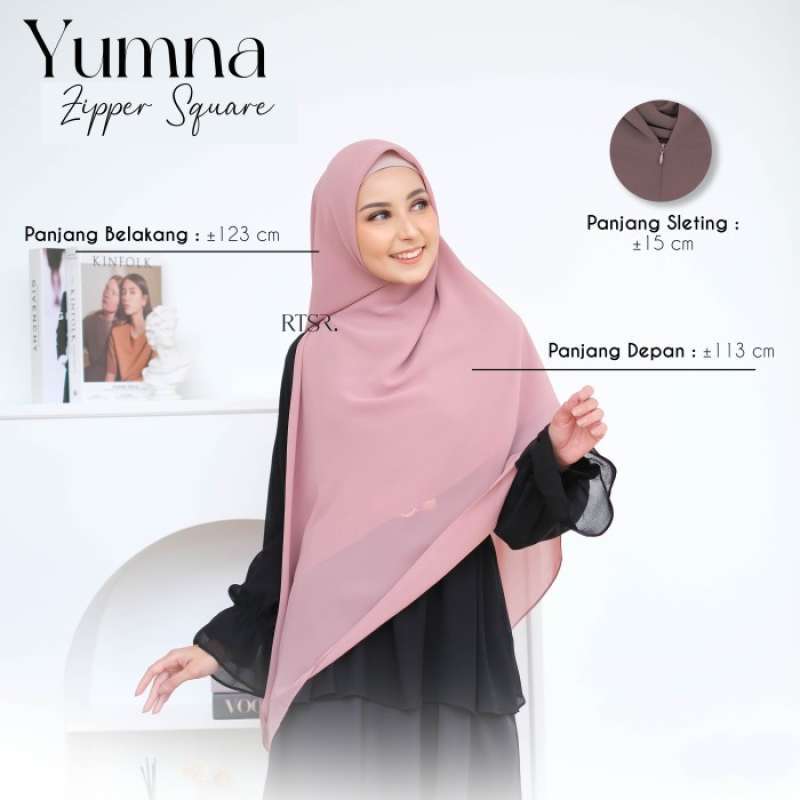 Jual Yumna Zipper Square / Hijab Instan Syar'1 / Hijab Resleting/segitiga I - Delime Di Seller ...