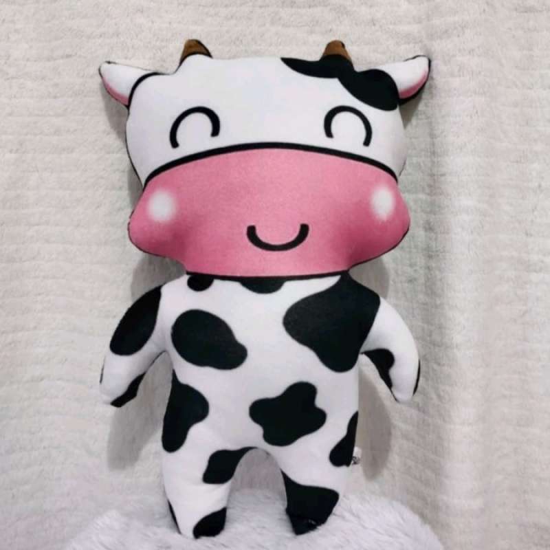 Promo Boneka Binatang Hewan Domba Kambing Sapi Kerbau Hitam Putih Pink ...