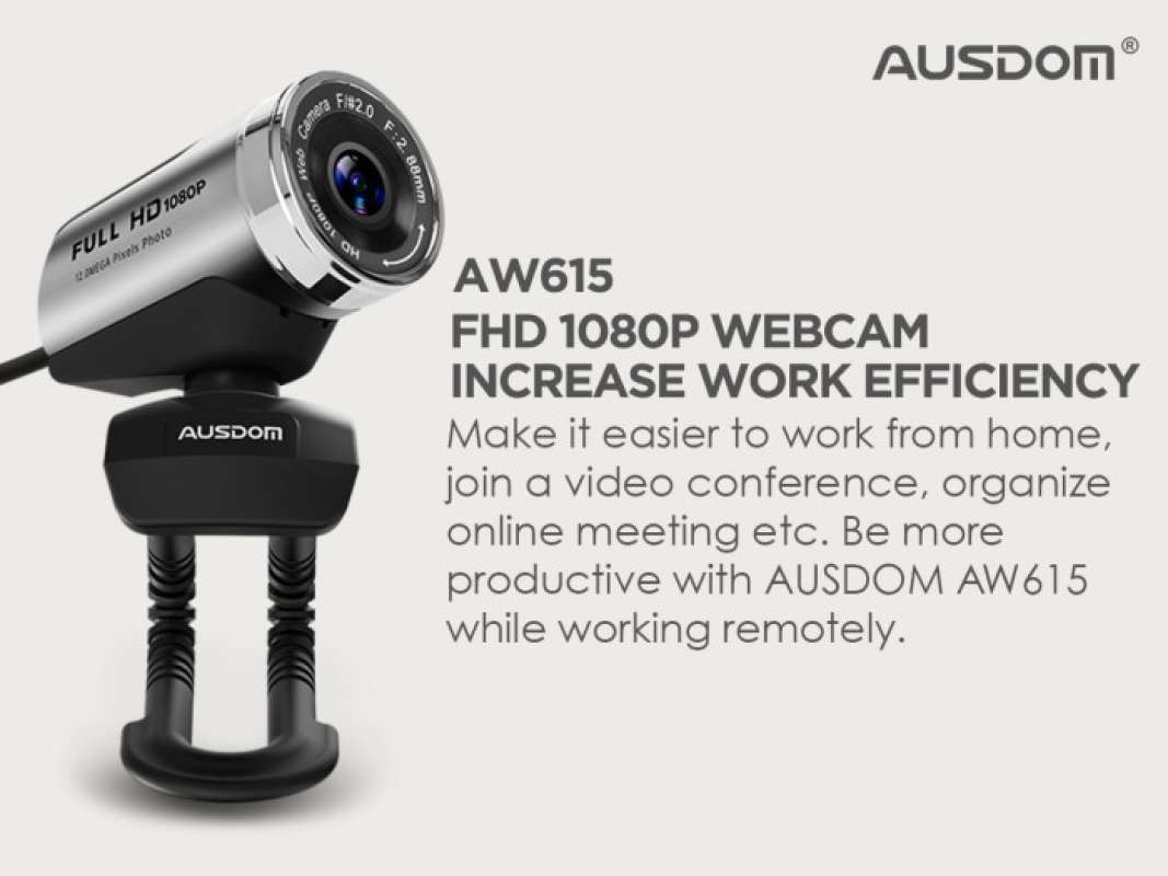 Promo Ausdom Webcam 1080p Pc 12mp With Built-in Mic - Aw615 Diskon 33% ...