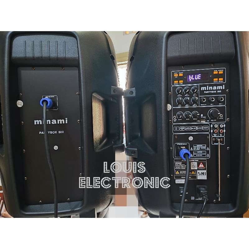Jual Speaker Aktif + Pasif 15 Inch Minami Partybox 500 ( Komplit Stand ...