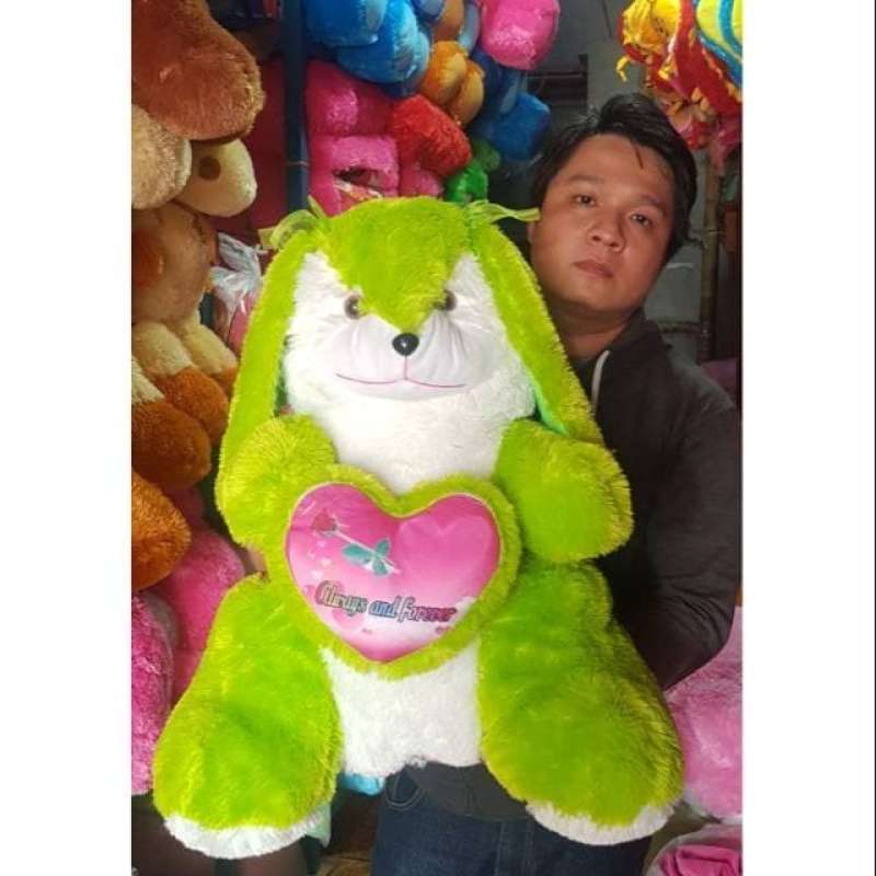 Promo Foto Asli! Boneka Kelinci Rabbit Hijau Putih Super Giant Jumbo ...