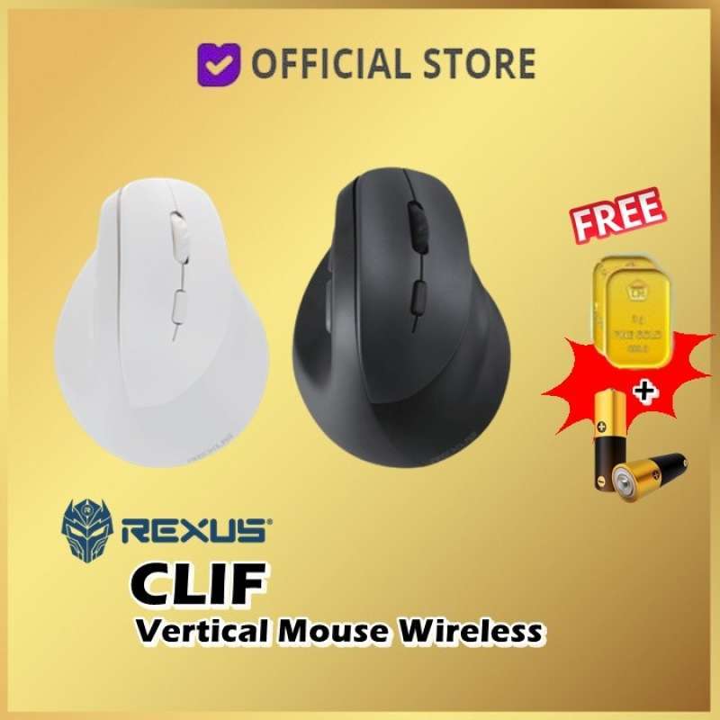 Promo Clif Vertical Mouse Wireless Dual Mode Connection Cliff - White ...