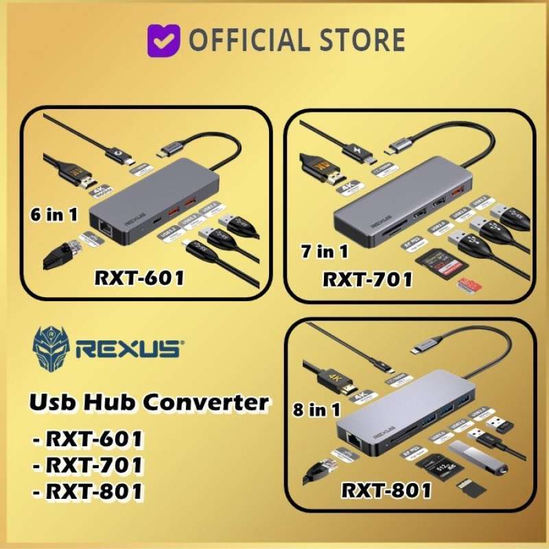 Promo Rxt-601 / Rxt-701 / Rxt 801 Usb Hub Converter Card Reader Type-c - Rxt-701 Diskon 23% Di ...