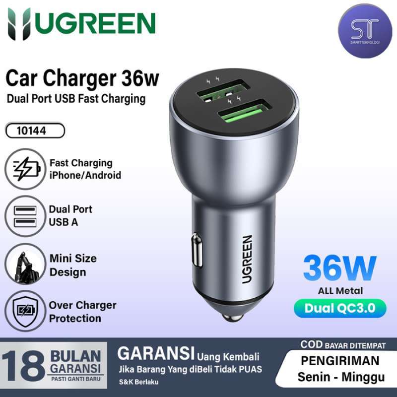 Jual Ugreen Car Charger Dual Port Usb / Pd Type C Fast Charging 36w/69w ...