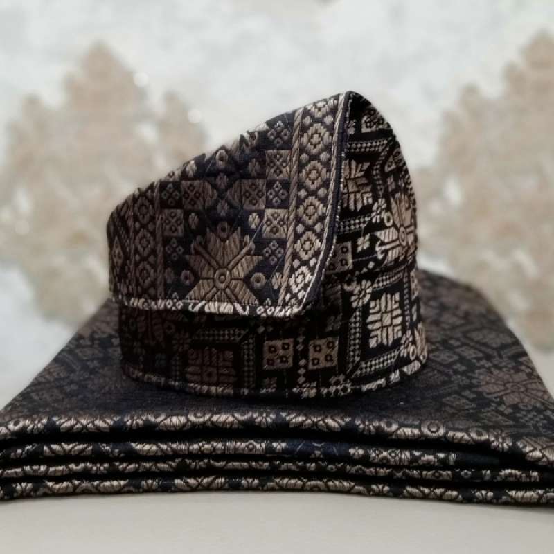 Jual Set Tanjak Dan Songket Khas Melayu Kualitas Premium - Hijau Daun ...