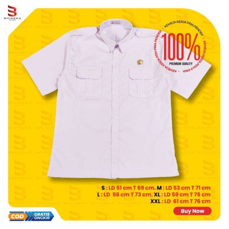 Jual Kemeja Pdh Putih Pria Baju Pdh Putih Seragam Pns Putih - Xxl Di ...