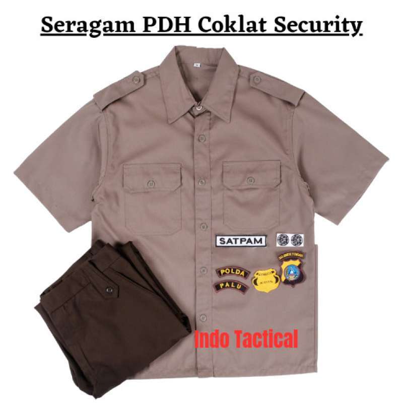 Jual Seragam Pdh Satpam Terbaru Kumplit Pdh Security - Xxl Coklat Set 1 ...