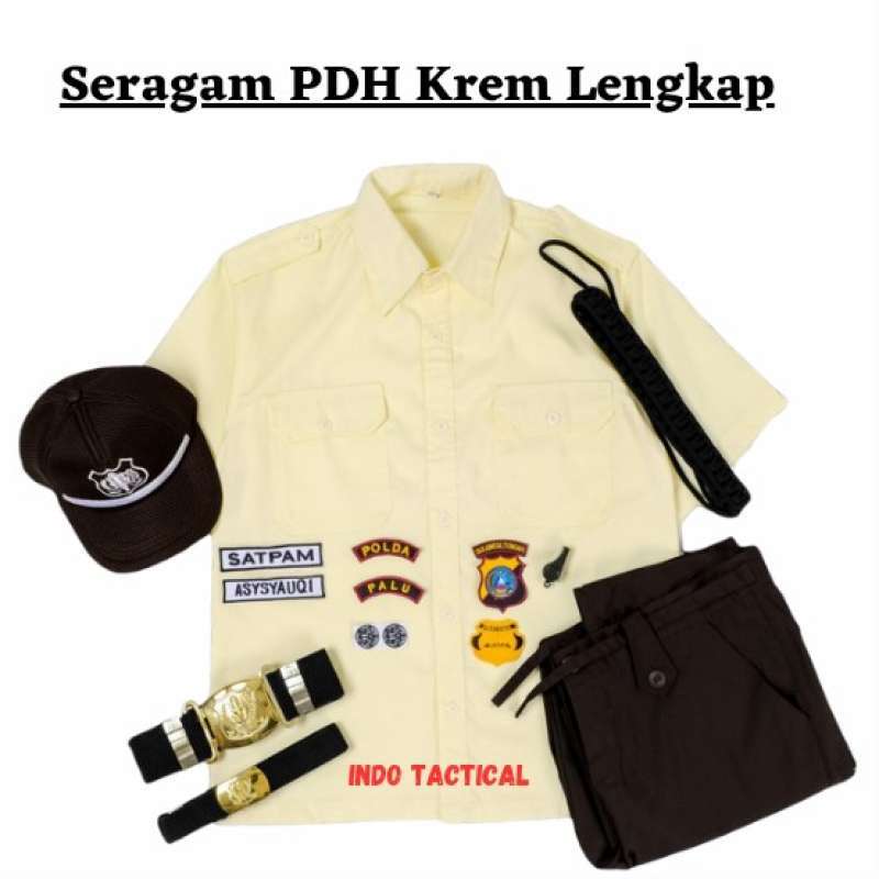 Jual Seragam Pdh Satpam Terbaru Kumplit Pdh Security - Xxl Coklat Set 1 ...