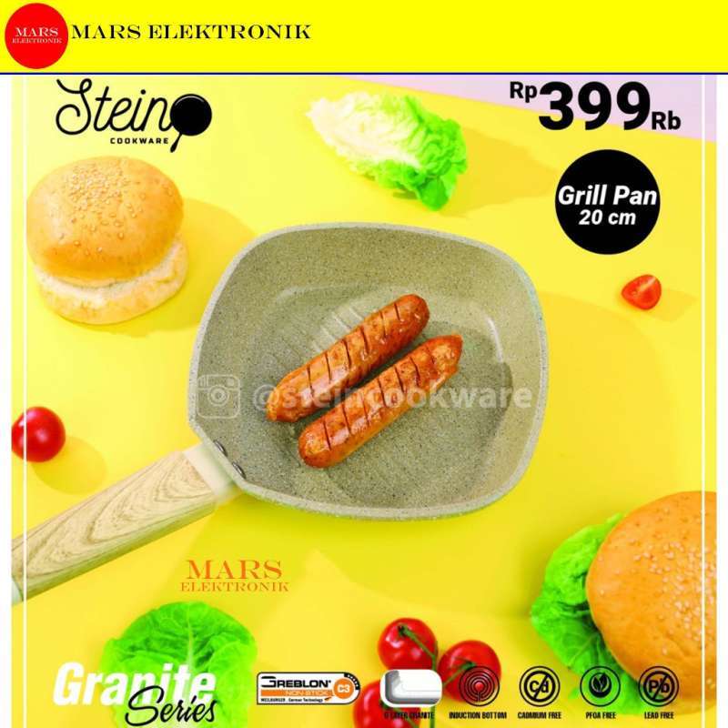 Jual Stein Cookware - Grill Pan 20 Cm - German Technology Granite ...