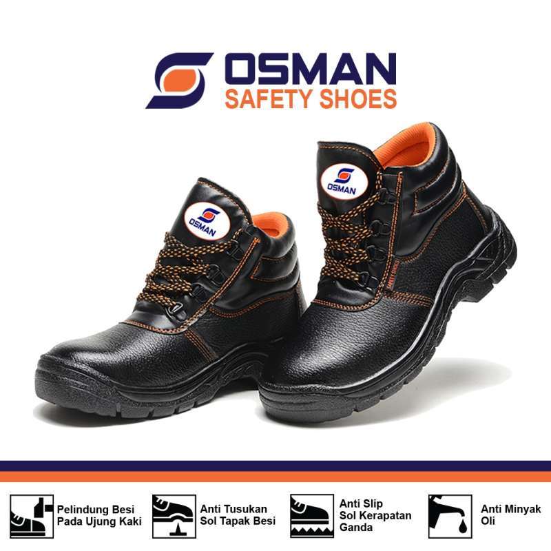 Promo Bossindo Sepatu Safety Safety Shoes Mid Cut Ujung Besi Tipe Os ...