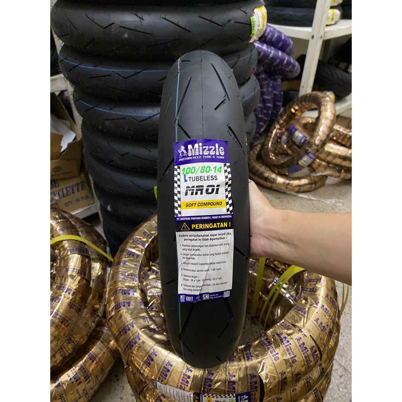 Promo Ban Motor Matic Soft Compound Mizzle Mr01 100/80 Ring 14 Tubeless ...