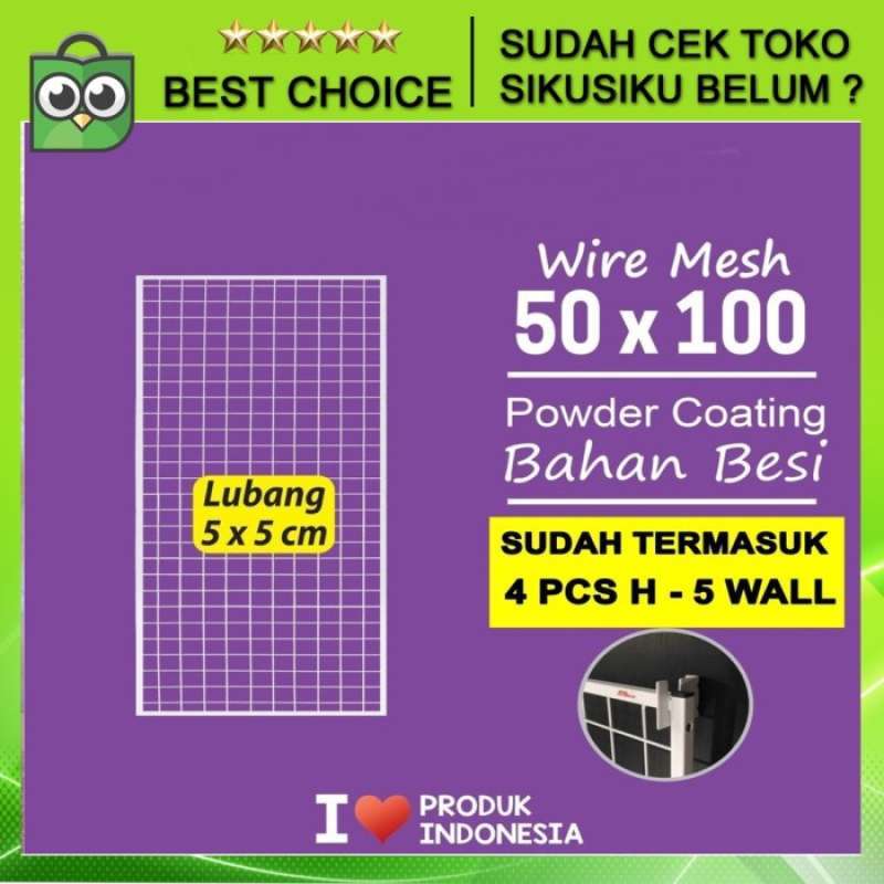 Promo Wire Grid Wire Mesh 50x100cm Besi Kuat Kokoh Warna Putih White ...