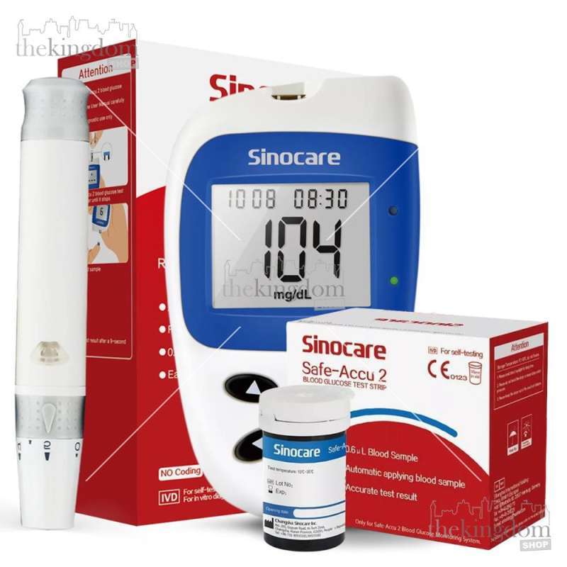 Jual Sinocare Safe-accu 2 Set /50 (alat + Strip /50 + Lancet /50) Grup ...