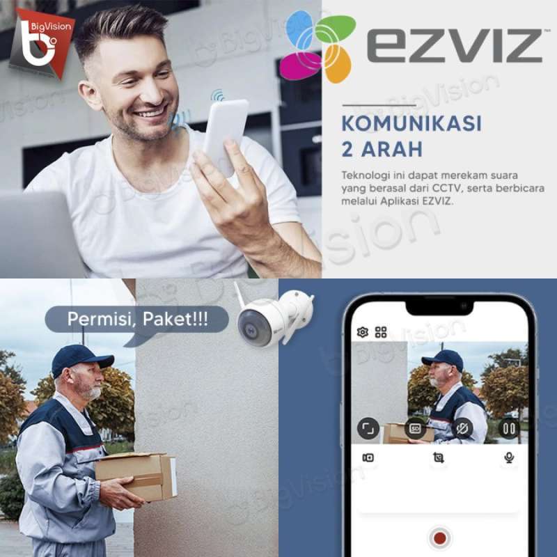 Promo Smart Wifi Kamera Cctv Ezviz 2k 4mp Ptz Wide Ip Cam Ezvis Color ...