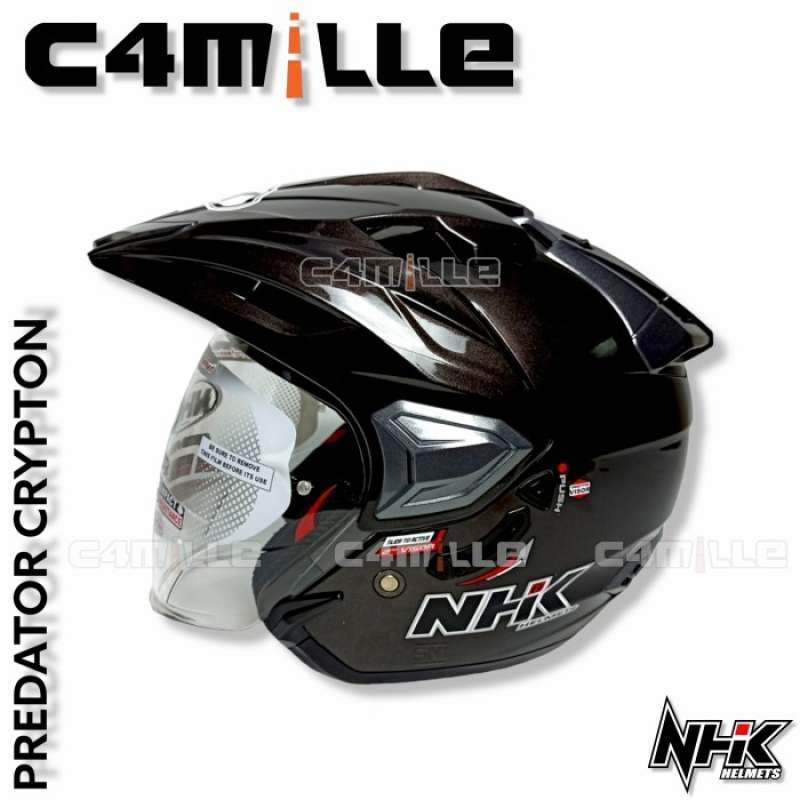 Promo Helm Nhk Predator Crypton Gun Metal Double Visor Half Face - M ...