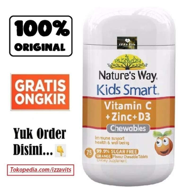 Promo Nature's Way Kids Smart Vitamin C Zinc D3 Daya Tahan Anak Vit D ...