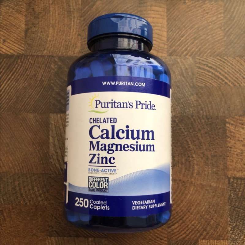 Promo Puritan's Pride Chelated Calcium Magnesium Zinc 250 Caplets ...