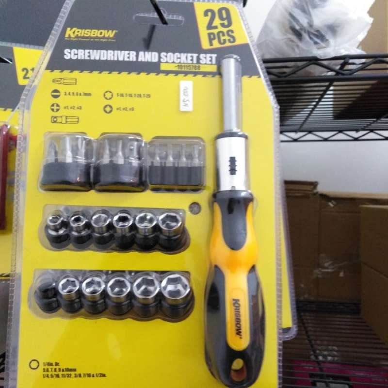 Promo Screwdriver And Socket Set 29pcs Krisbow / Obeng Dan Kunci Sok ...