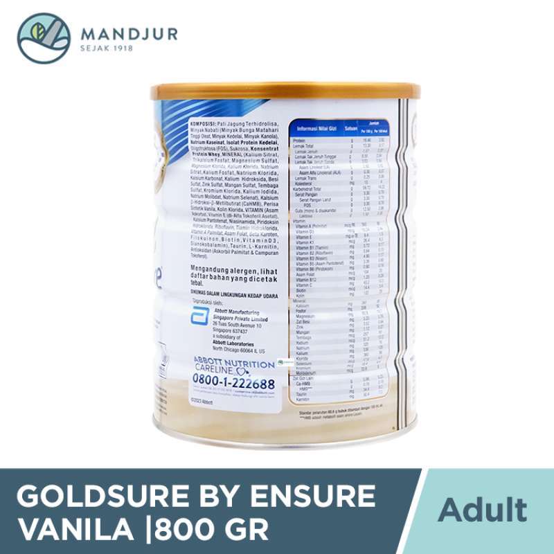 Jual Goldsure By Ensure Vanila 900 Gram - Susu Penambah Nutrisi Dewasa ...