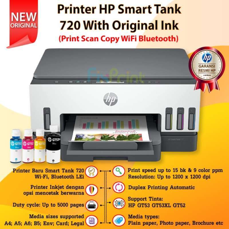 Promo Printer Hp Smart Tank 720 All-in-one A4 Print Scan Copy Wifi ...