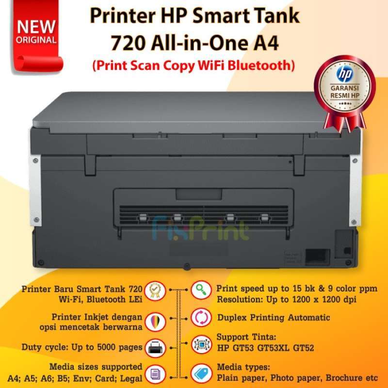 Promo Printer Hp Smart Tank 720 All-in-one A4 Print Scan Copy Wifi ...