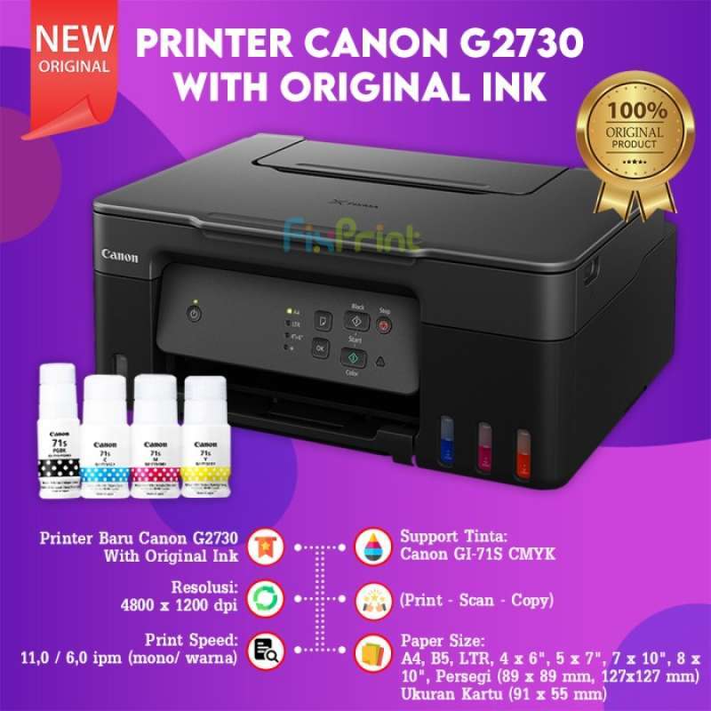 Promo Canon Pixma G2730 All-in-one Print Scan Copy Printer Pengganti ...