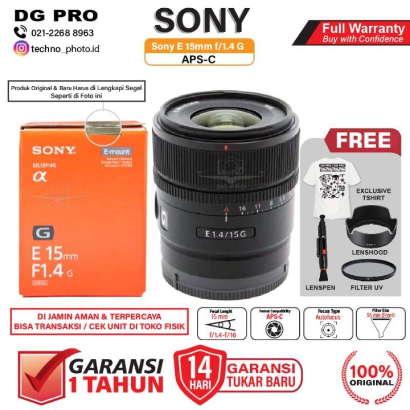 Promo Sony E 15mm F1.4 G Apsc Lens Sony 15 Mm F/1.4 G Garansi Resmi Diskon 23% Di Seller ...