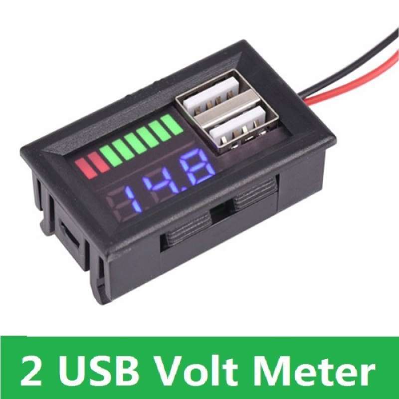 Promo Display Volt Meter Indikator Level Baterai Aki Accu Handphone 2 Usb Diskon 23% Di Seller ...