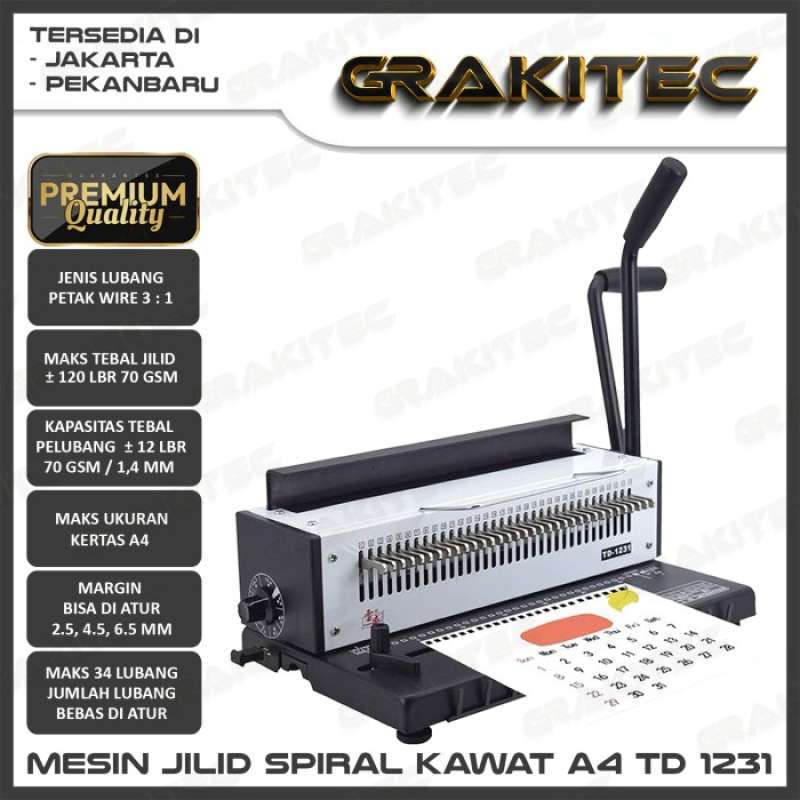 Jual Mesin Jilid Spiral Kawat Grakitec Td-1231 T9520r Di Seller Circlet ...