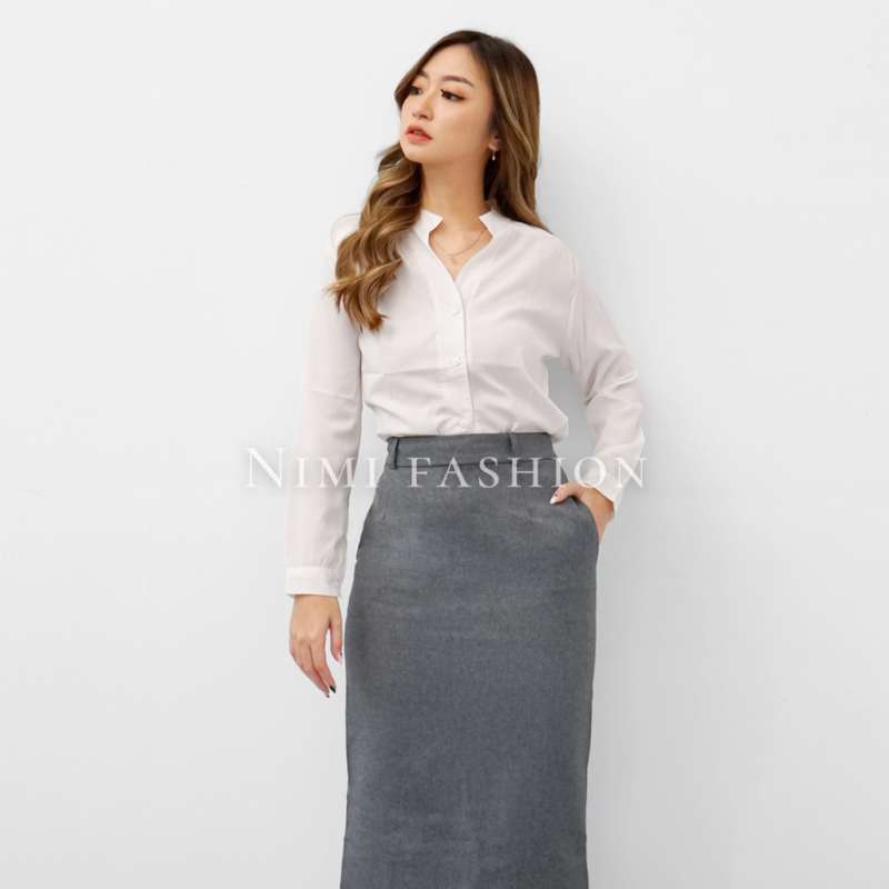 Promo Nimi - Rok Span Belah Belakang Rok Kerja Wanita Panjang Rok ...