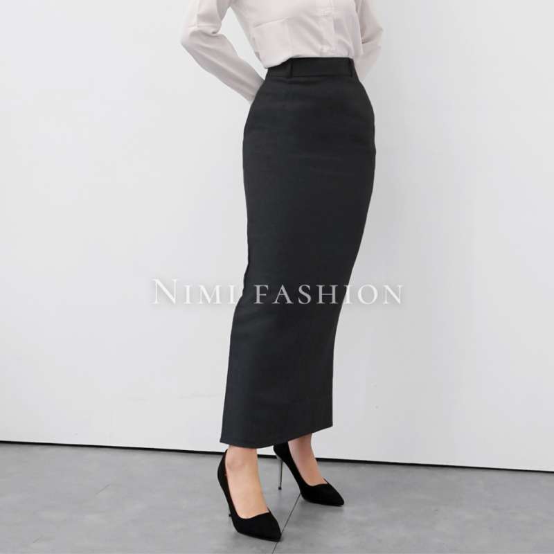 Promo Nimi - Rok Span Belah Belakang Rok Kerja Wanita Panjang Rok ...
