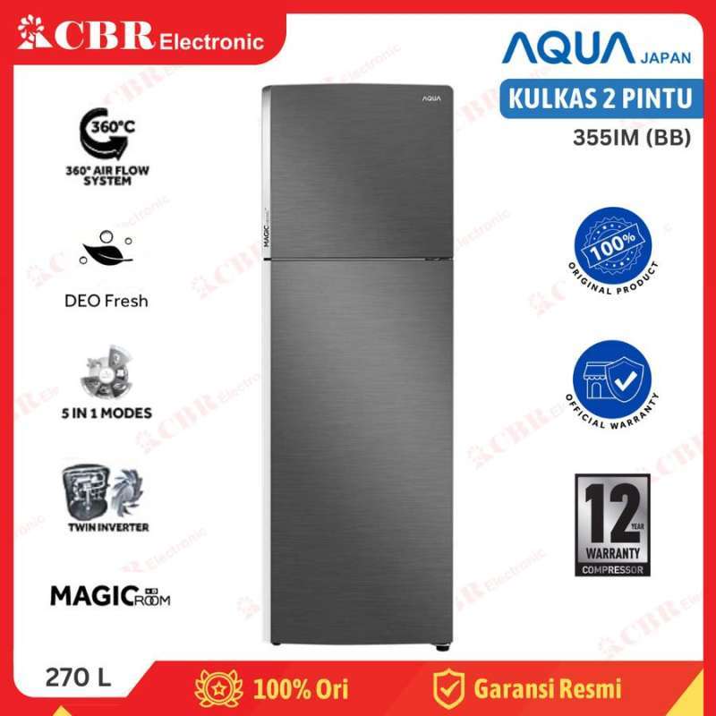 Jual Kulkas Aqua 2 Pintu Aqr-355im (bb) 270 L Di Seller Cbr Elektronik Batam - Kampung Pelita ...