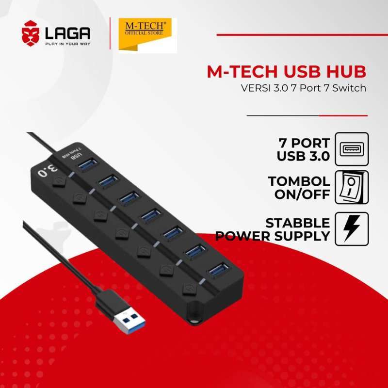 Jual M-tech Original Usb Hub Versi 3.0 7 Port 7 Switch Di Seller Laga ...