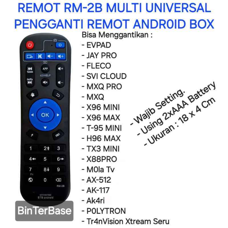 Jual Remote Remot Android Box Rm-2b Multi Universal Stb Evpad Fleco Mxq ...