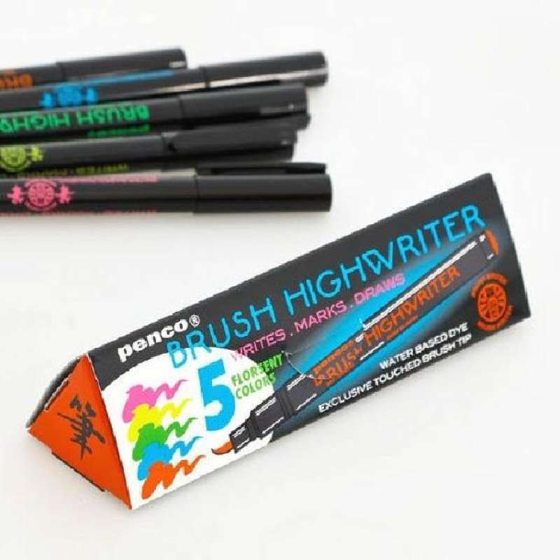Jual Hightide Penco Brush Writer Fluorescent Colors Set Calligraphy ...
