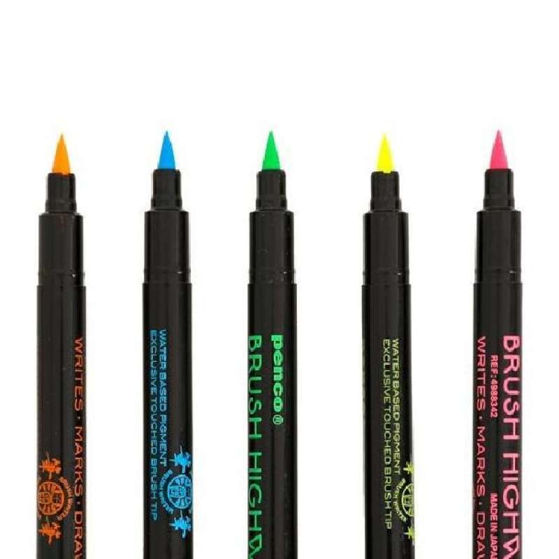 Jual Hightide Penco Brush Writer Fluorescent Colors Set Calligraphy ...
