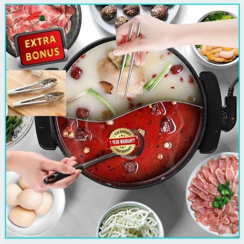 Promo Panci Shabu Shabu 2 Sekat Hotpot Steamboat Grill Pan Idealife ...