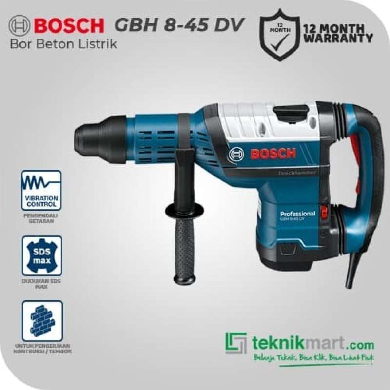 Promo Promo- Bosch Rotary Hammer / Bor Beton Listrik 12.5joule 45mm Gbh ...